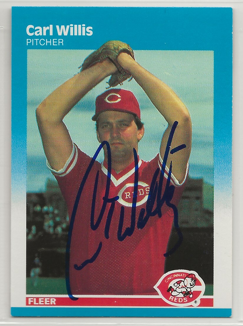 Carl Willis signed 1987 Fleer baseball card autograph Cincinnati Reds ...