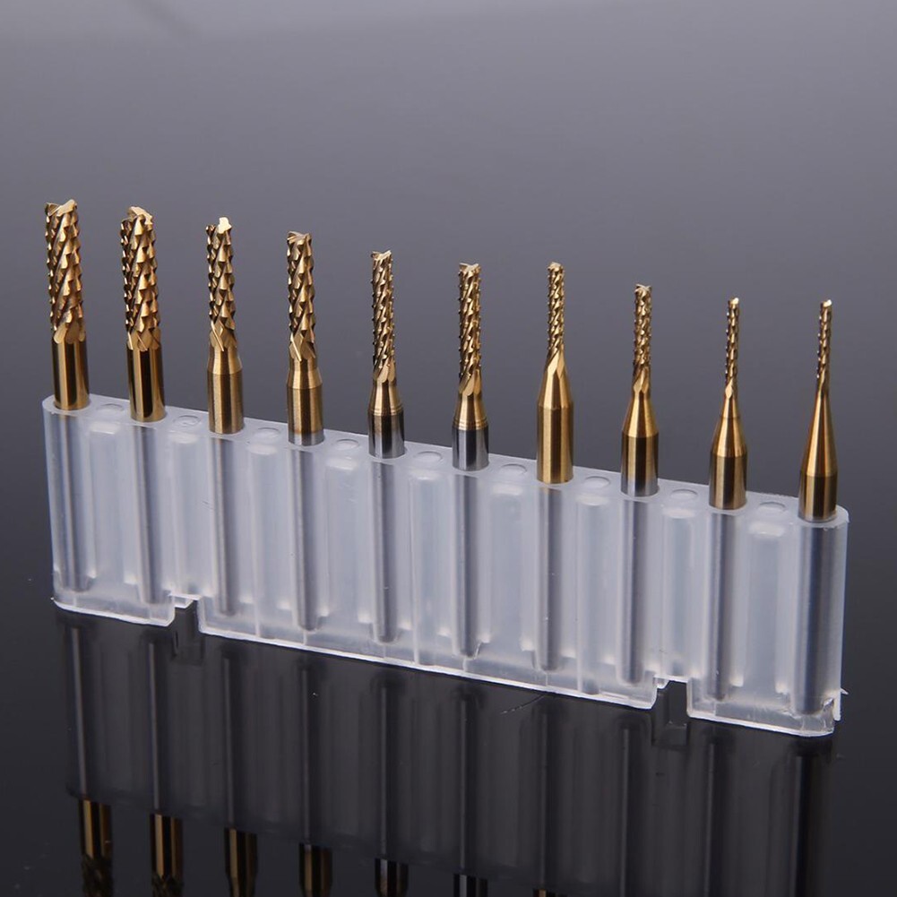 High Flexural Strength 10pcs Set Carbide CNC Milling Cutter End Mill ...