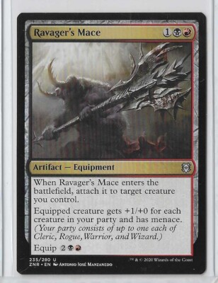 MTG Ravager's Mace Zendikar Rising (ZNR) Uncommon Magic Card #235/280 ...