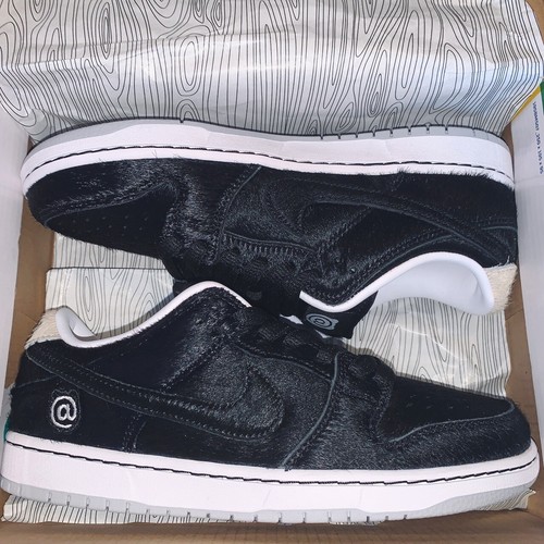 Nike X Medicom SB Dunk Low Trainers Sneakers Toy Bearbrick Black Pony ...