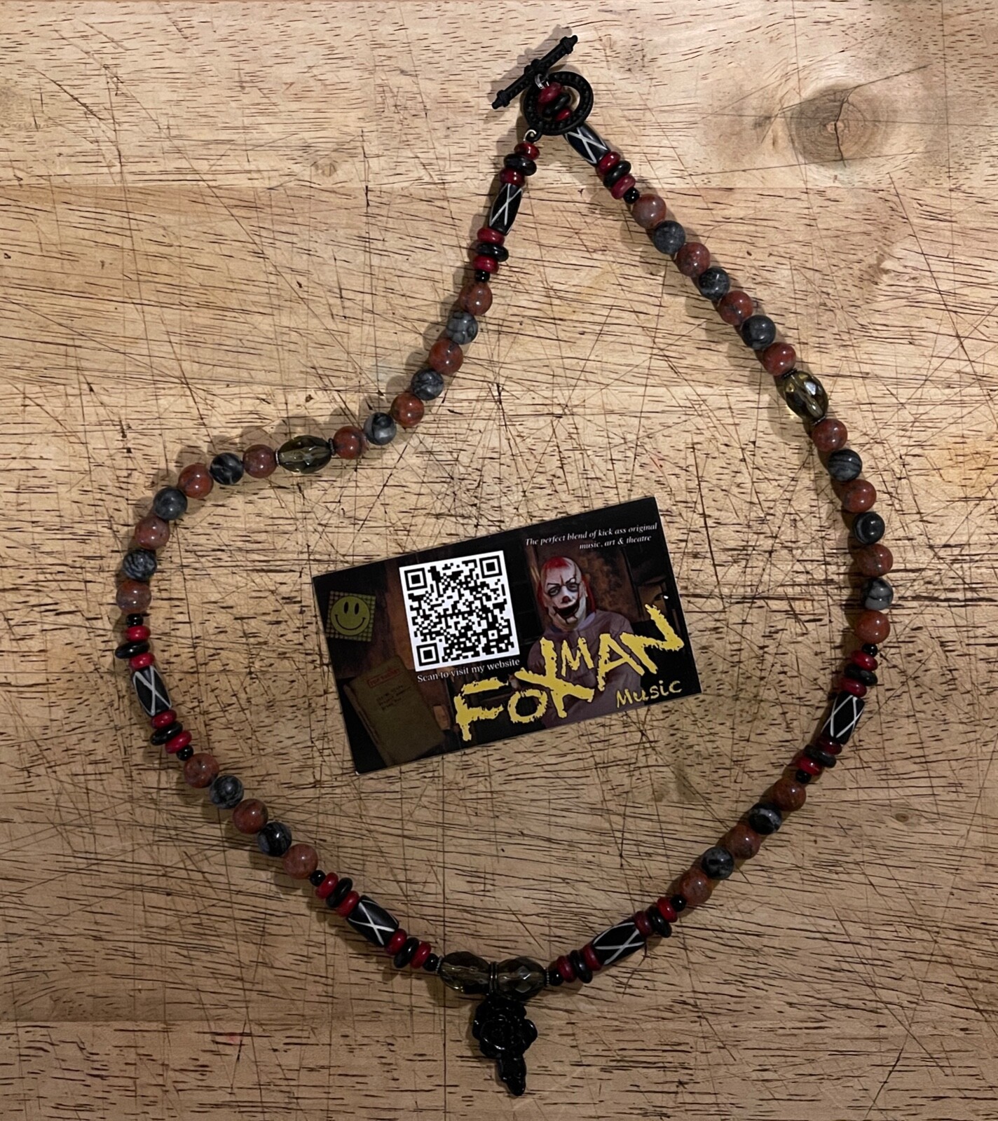 FOXMAN LUCKY VOODOO BEADS - 24" BLACK ROSE UNISEX NECKLACE, JEWELRY ...