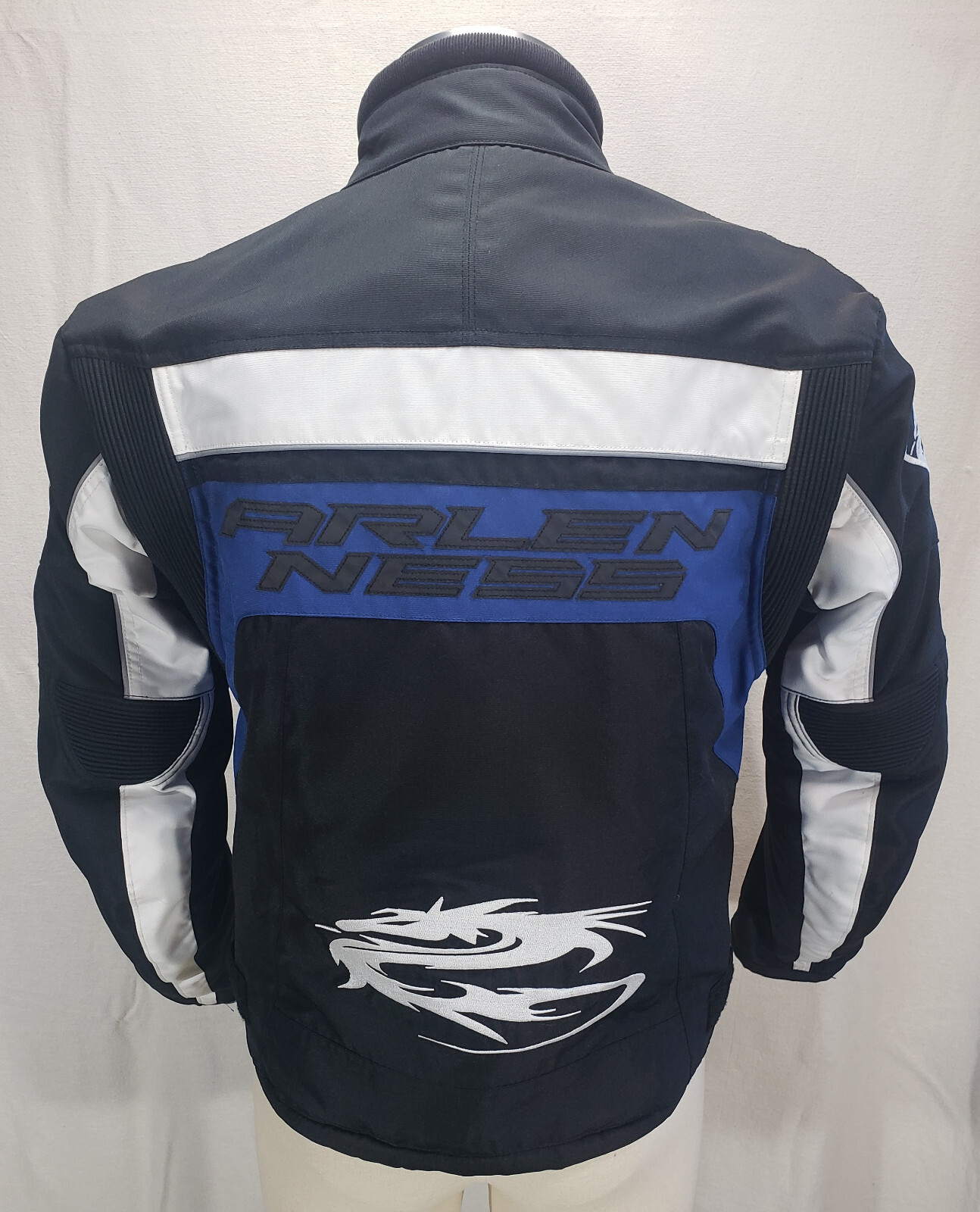 ARLEN NESS Men's Motorcycle Jacket Size L Large Blue Black | eBay