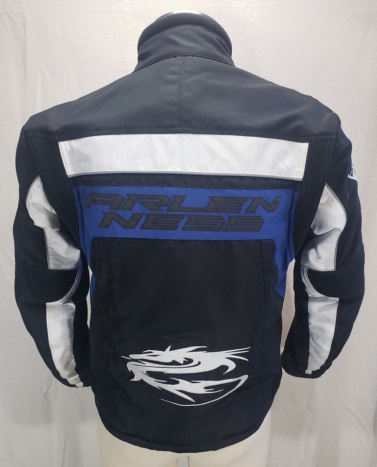 ARLEN NESS Men's Motorcycle Jacket Size L Large Blue Black | eBay
