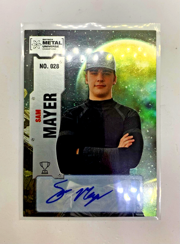 NASCAR 2022 "SAM MAYER" #028 Auto Skybox Metal Upper Deck Autograph ...