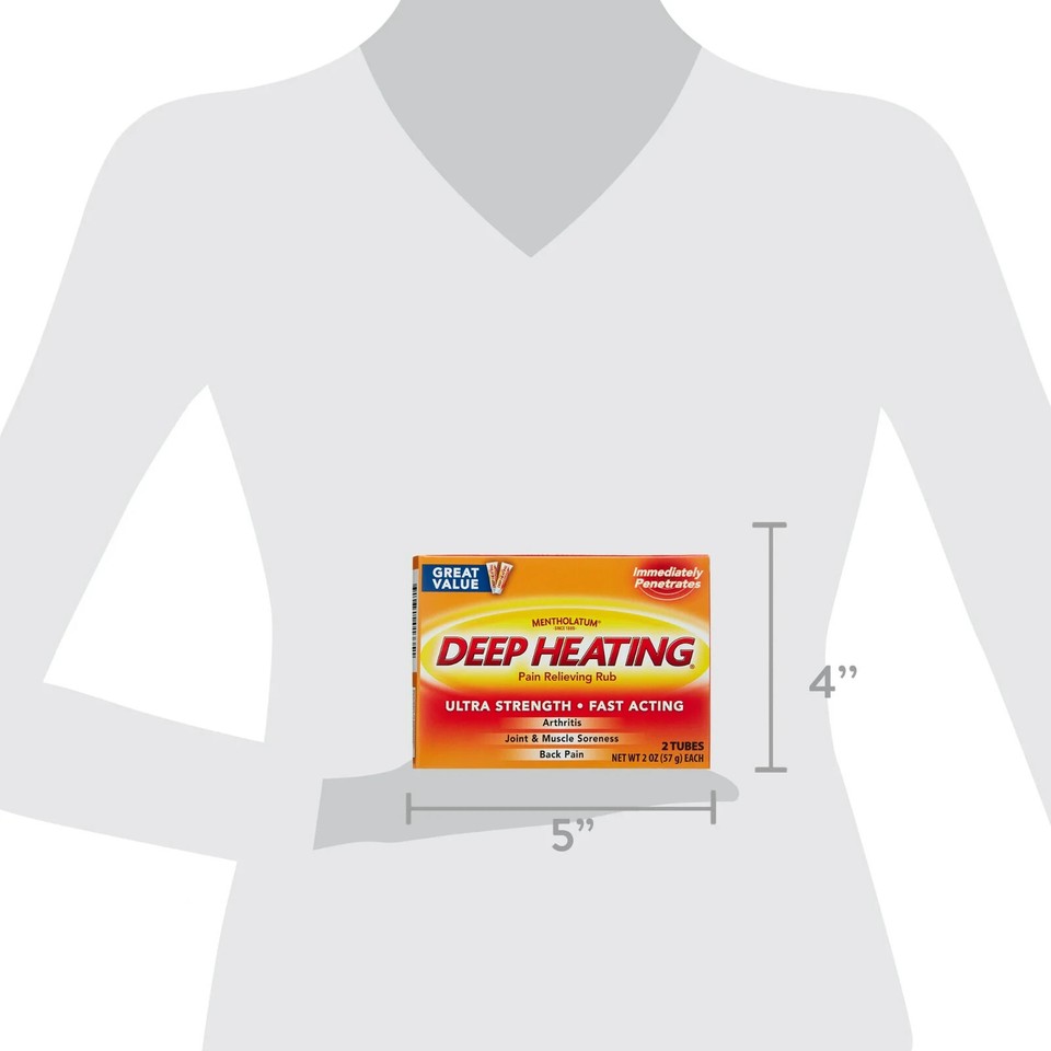 Mentholatum Ultra Strength Deep Heating Pain Relieving Rub, 2×2 oz ...