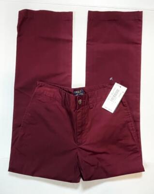 POLO RALPH LAUREN Boy's Flat Front Chinos Dark Merlot Color Sz. 14 NWT ...