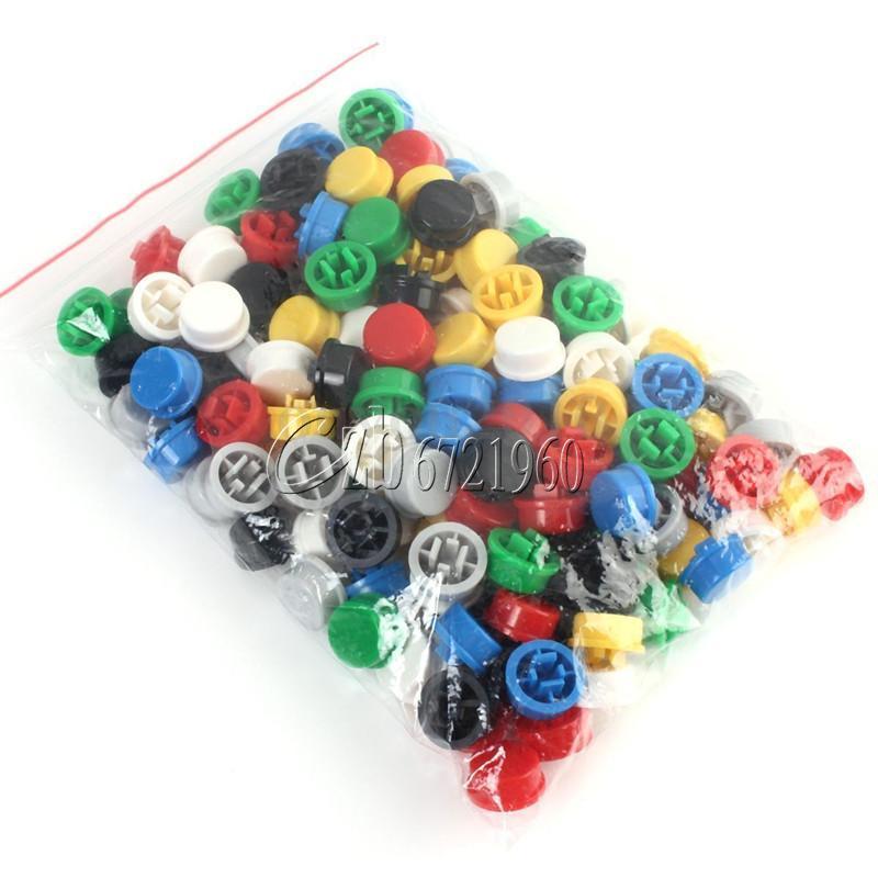 140PCS Round mixed color Tactile Button Caps Kit For 12×12×7.3mm Tact ...