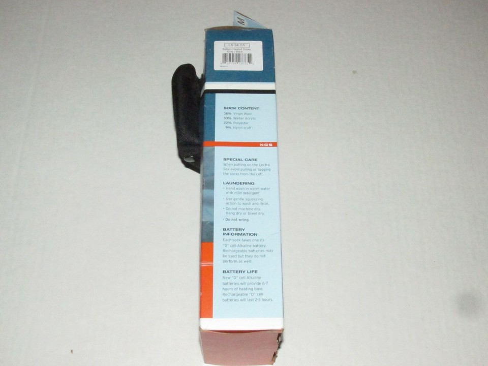 Nordic Gear Lectra Battery Heated Sox Socks Sz Medium Black Gray ...