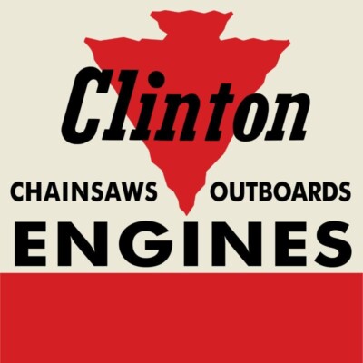Clinton Engines - Outboard & Chainsaw Sign 28" Square USA STEEL XL Size ...