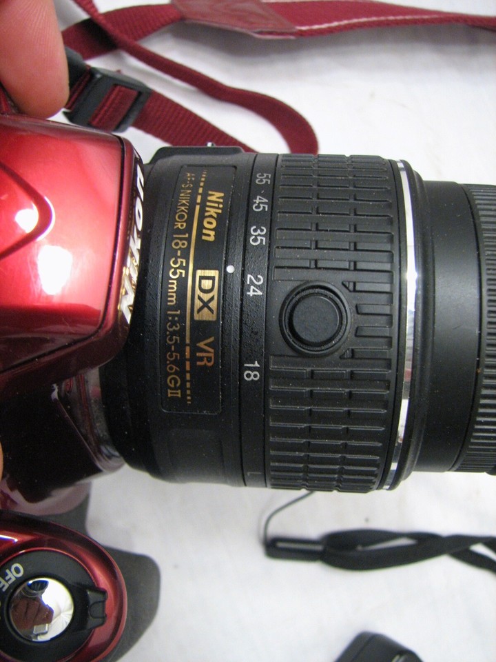 Nikon D3300 Digital SLR Camera Red DSLR 24.2 MP D 3300 DX VR G II AF-S ...