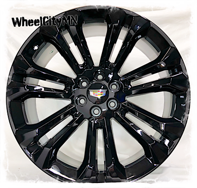 22" gloss black OE 5666 replica wheels fits 2022 Cadillac Escalade ...