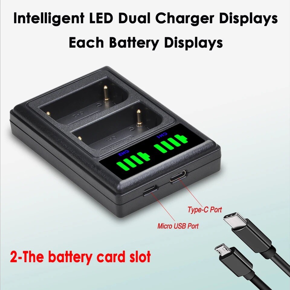 USB-C Dual Charger for Sony Alpha D-SLR A200 A300 A350 A500 A550 A700 ...