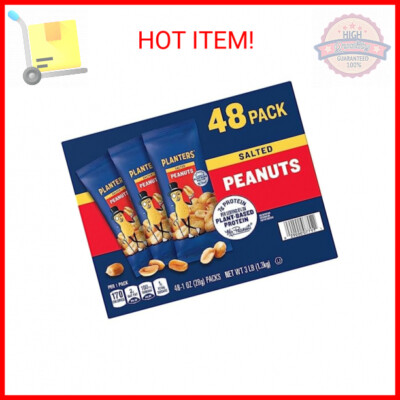 PLANTERS Salted Peanuts, 1 oz. Bags (48 Pack) - Snack Size Peanuts with ...