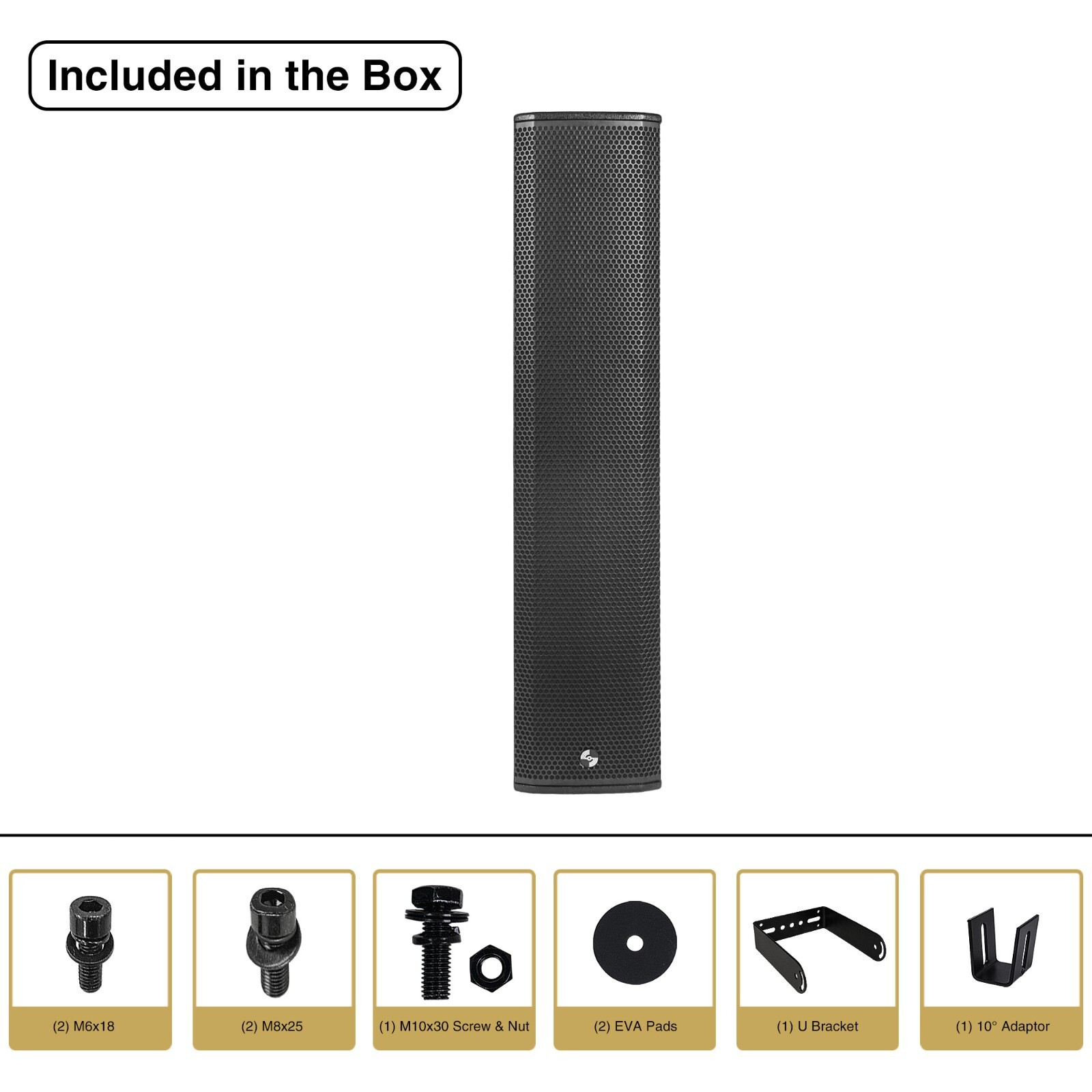 Sound Town Power Wall-Mount Column Line Array Speaker 4x6.5", Black ...