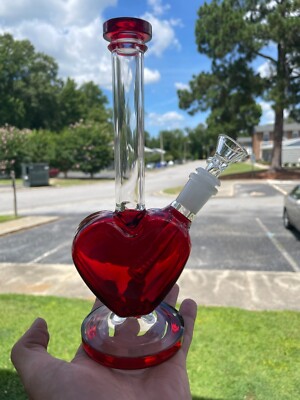 Heart Bong Girly Bong Ruby Red Bong 10 Inch Water Pipe Hearts Ruby Red ...