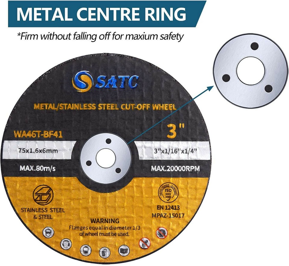 25PCS 3 inch Cut Off Wheels 1/4" Arbor Die Grinder Metal Cutting Disc ...