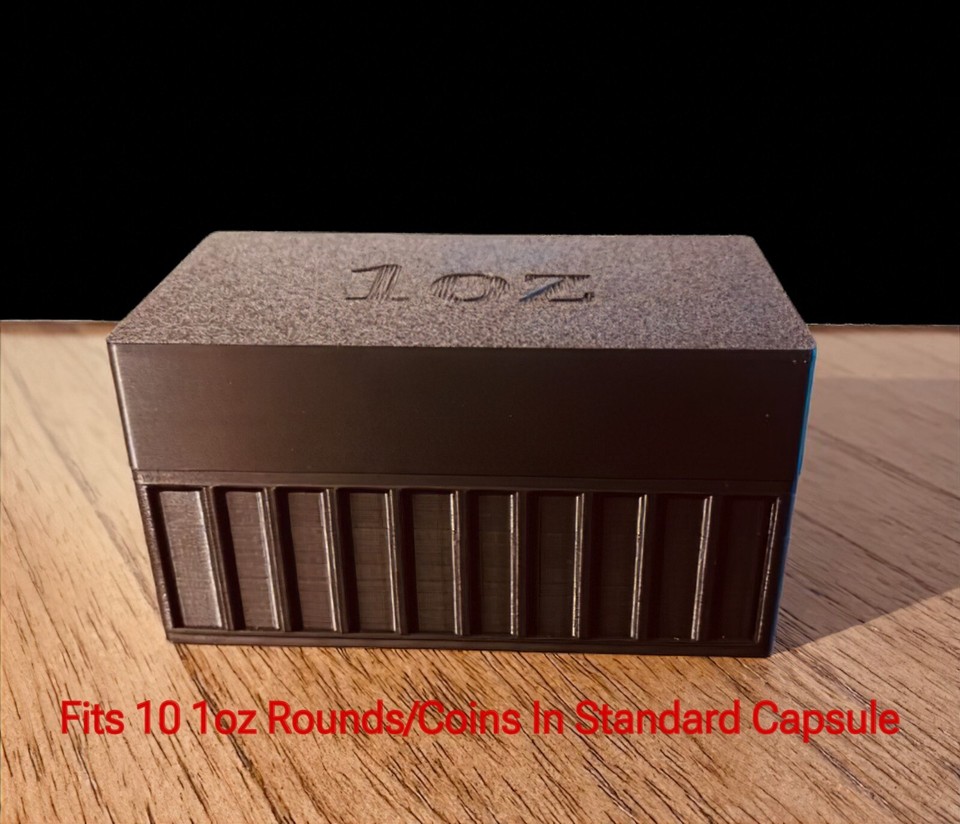 silver storage box/container holds 1oz silver coins/rounds in standard ...