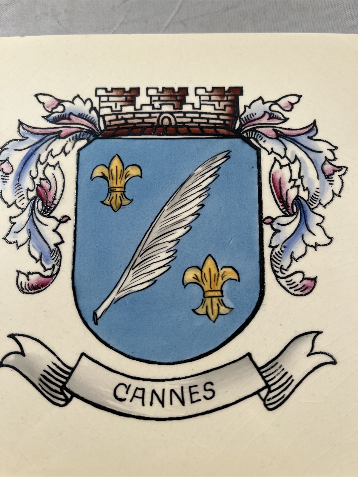 Cannes France Crest Coat of Arms Ceramic Tile Heraldic Emblem Film ...