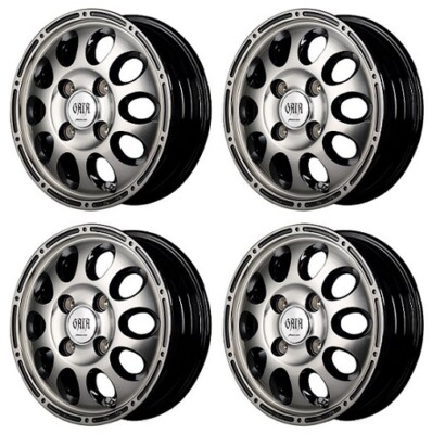 4x GAIA X 12x4.0 +42 4x100 BKBK Black Light Track Rims Kei Tora Wheels ...
