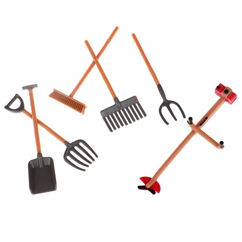 6Pcs/Set Dollhouse Miniature Vintage Simulation Farm Tools Model DIY ...