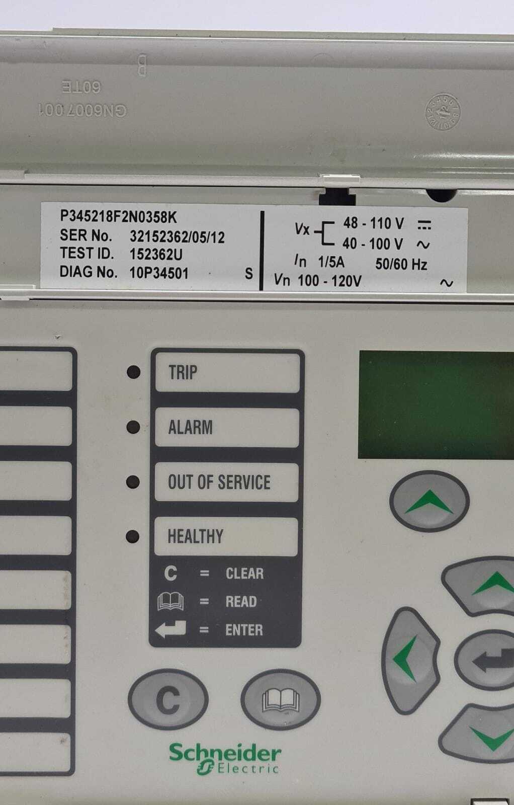 SCHNEIDER / AREVA MICOM ALSTOM P345 GENERATOR DISTANCE PROTECTION RELAY ...