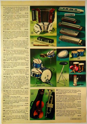 1975 - VINTAGE PAPER PRINT AD - HOHNER ACCORDION FLUTE HARMONICA VIOLON ...