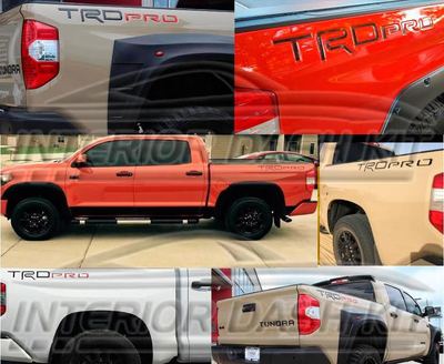 BLACK RED TRD PRO LOGO INSERT LETTERS TRIM FIT TOYOTA TUNDRA 2018 2019 ...