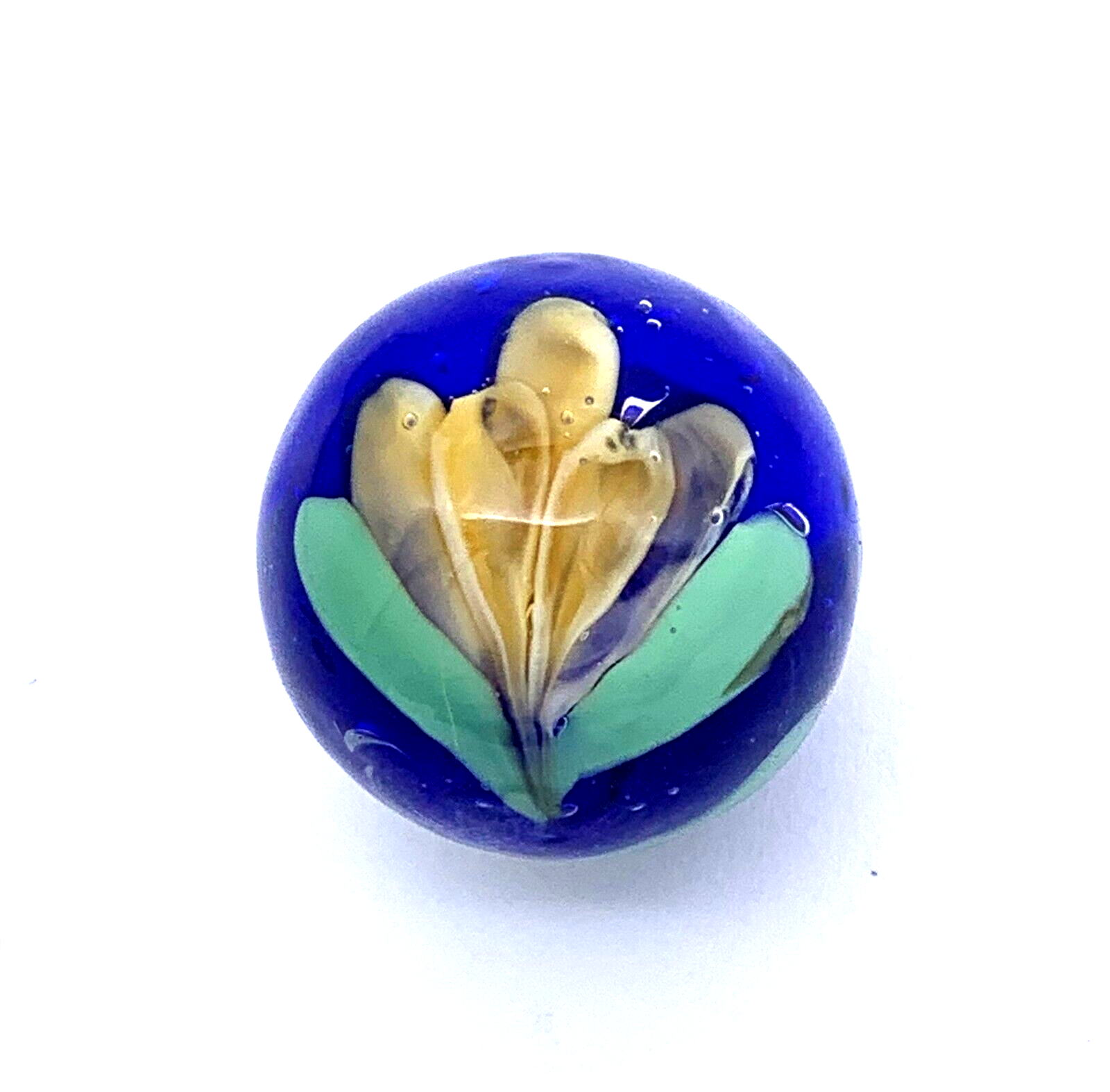 New for 2023! Single Yellow Crocus 22mm Art Glass Handmade Shooter ...