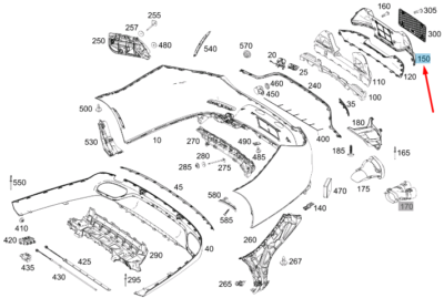 MERCEDES-BENZ CLS C257 Rear Bumper Central Stiffener A25788502039999 ...
