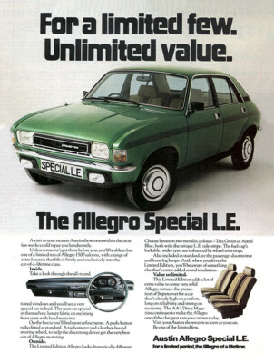 AUSTIN ALLEGRO SPECIAL LE 70s A4 Colour POSTER PRINT Classic ...