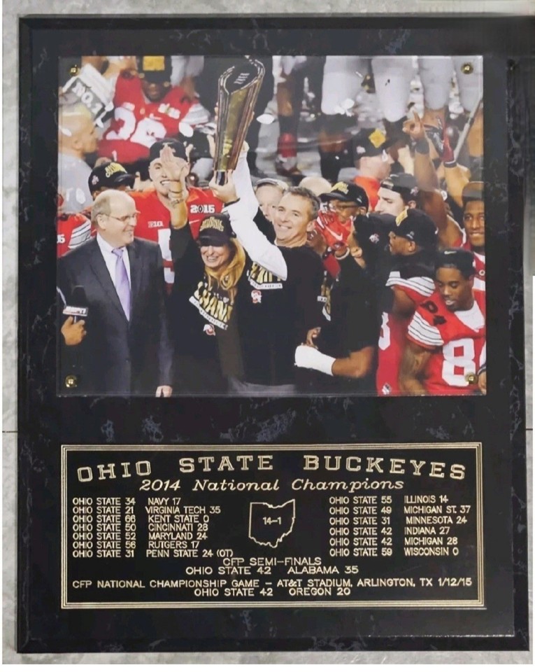 3 Ohio State Buckeyes 2002, 2014, 2024 National Champions 12" X 15 ...