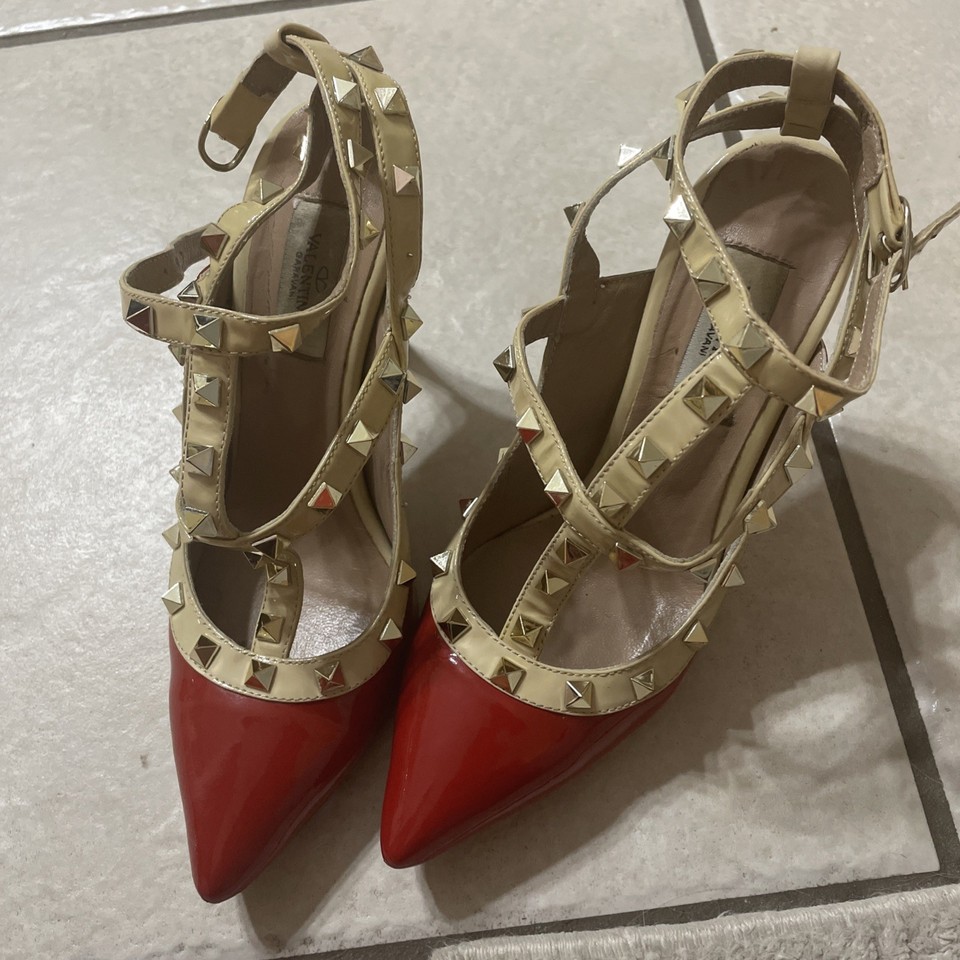 Red Valentino Rock Studded Heels Stilettos, SZ 38, US 7 | eBay