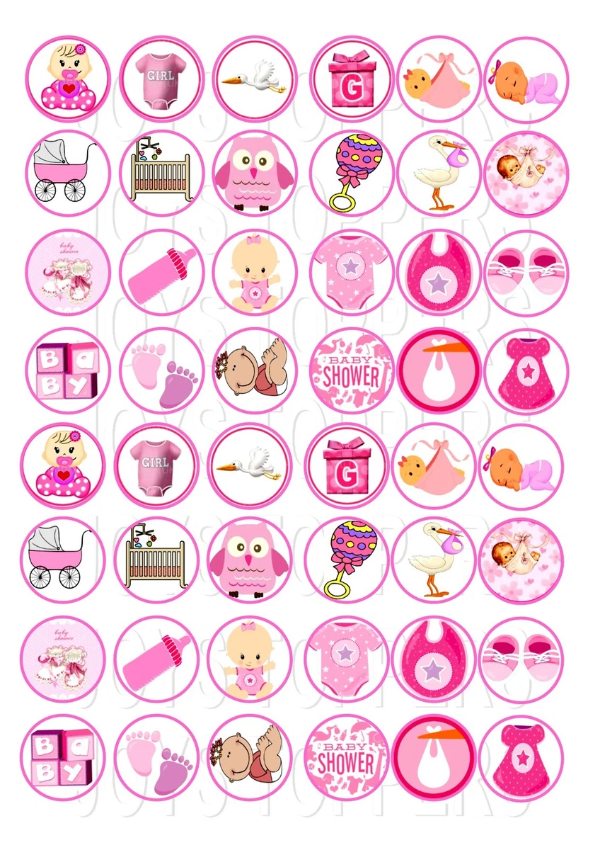 Baby Girl Shower Cupcake Toppers
