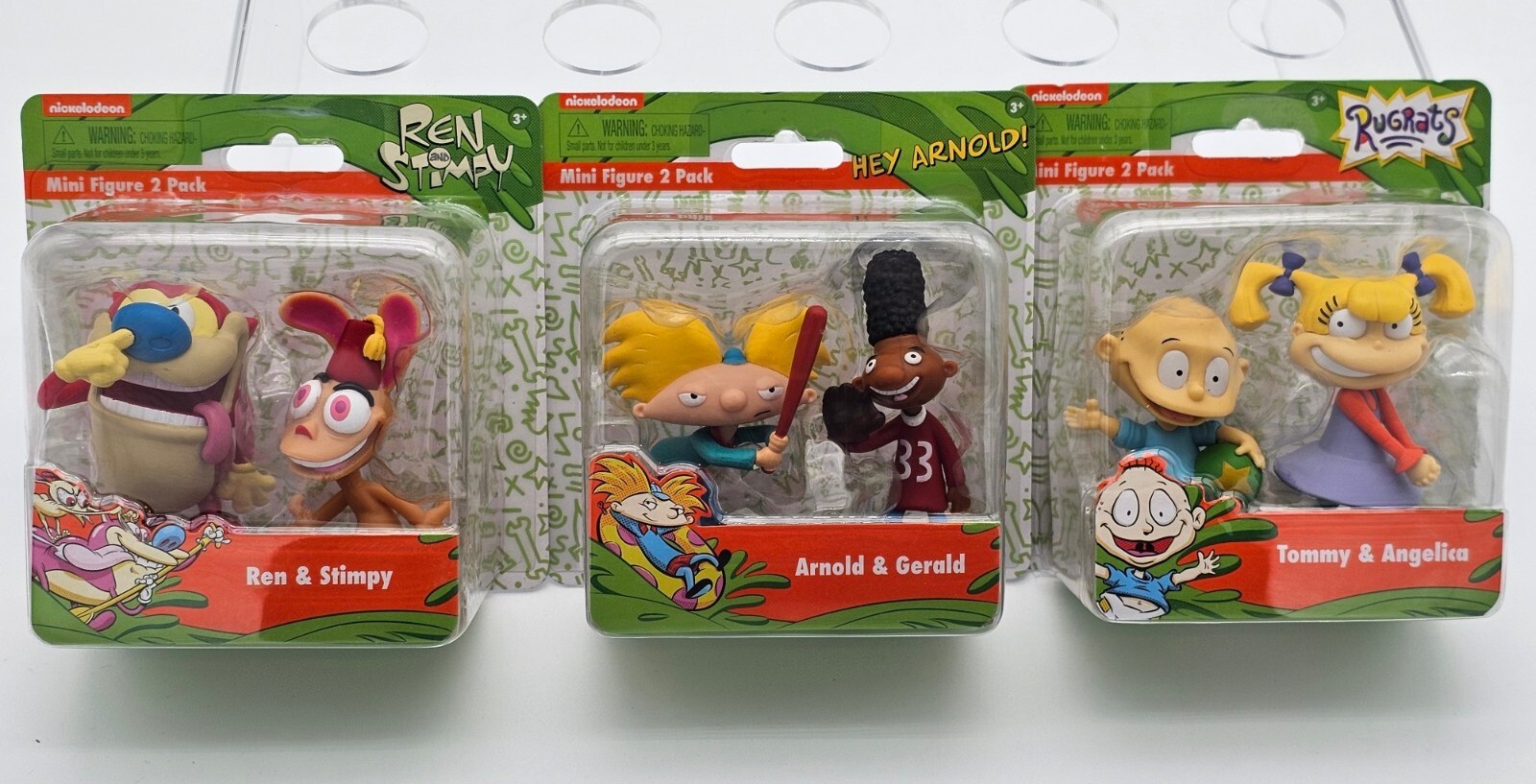 Nickelodeon Mini Figures 2 Pack! Lot Of 3. Ren And Stimpy, Hey Arnold ...