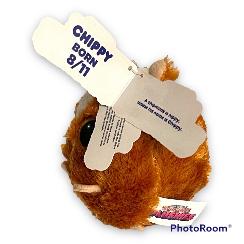 CHIPPY Chipmunk Plush 4” Born 8/11 August 11 Amazing Squishee! Plushies ...