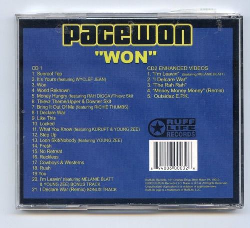 Won by Pacewon (CD, May-2002, 2 Discs, Ruff Life Records) for sale ...