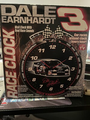 Dale Earnhardt Wall Clock with Race Sounds NASCAR VTG 2000 | eBay