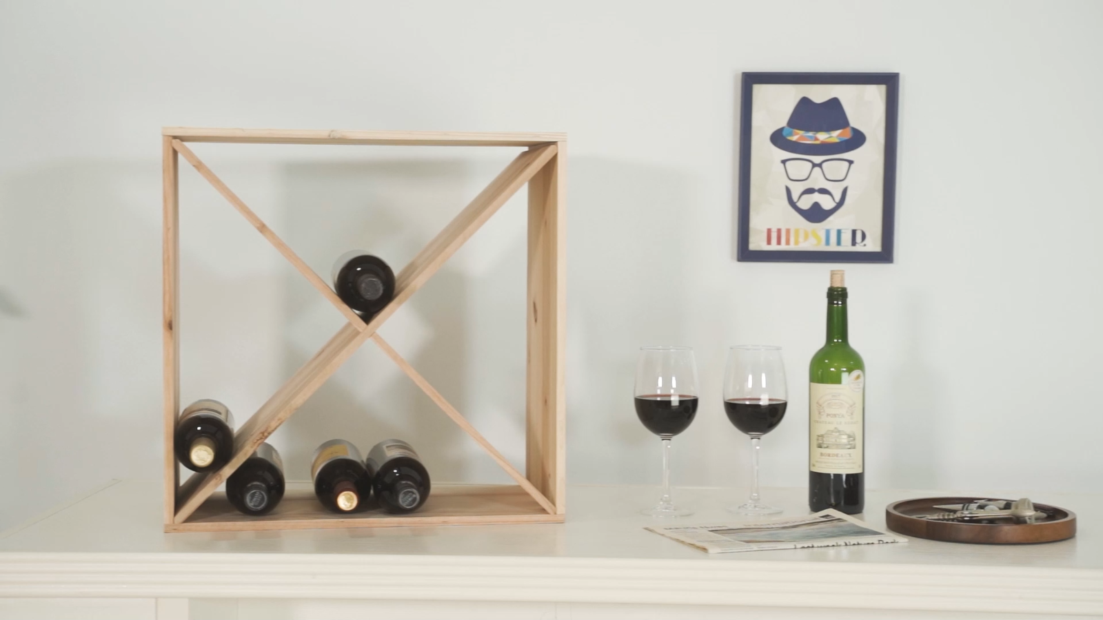 48 Bottle Wine Rack Stackable Compact Cellar Cube Bar Wine Storage ...