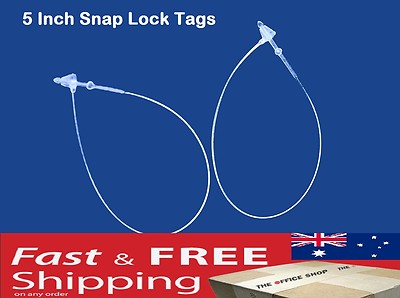 5" Snap Lock Pin Security Loop Plastic Tag lines Fastener Tagging Ties ...