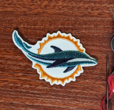 Miami Dolphins Patch 1.5x2.5" NFL Football The Phins Embroidered Iron On Patch | eBay