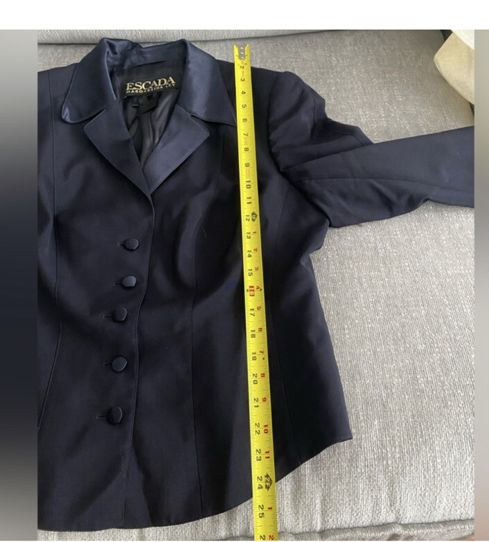 Escada Design 90’s Vintage Retro Work Wear Black Wool… - Gem