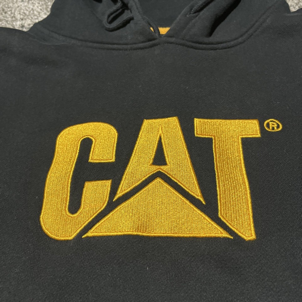Caterpillar CAT Trademark Hoodie Sweatshirt Embroidered Logo Mens Size ...
