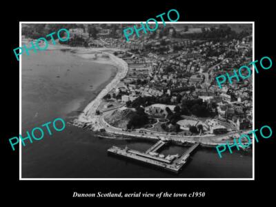 OLD 6 X 4 HISTORIC PHOTO OF DUNOON SCOTLAND, AERIAL VIEW OF THE TOWN ...