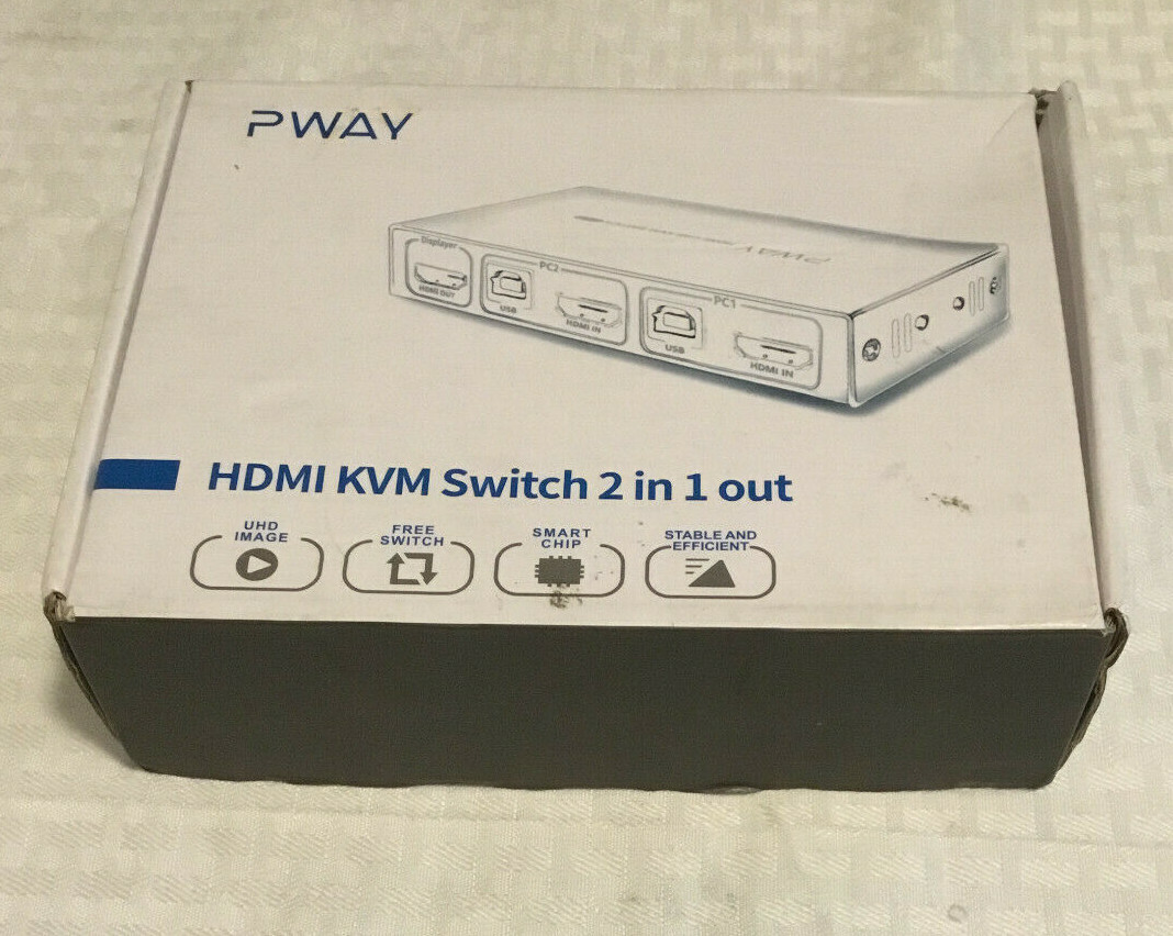 PWAY HDMI KVM Switch 2 In 1 Out PW-S7206H Box Hub | eBay