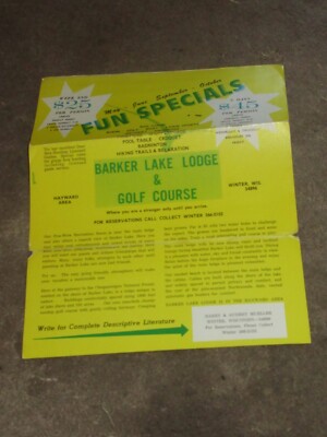 Barker Lake Resort Brochure and Golf Course. Winter, Wisconsin. | eBay