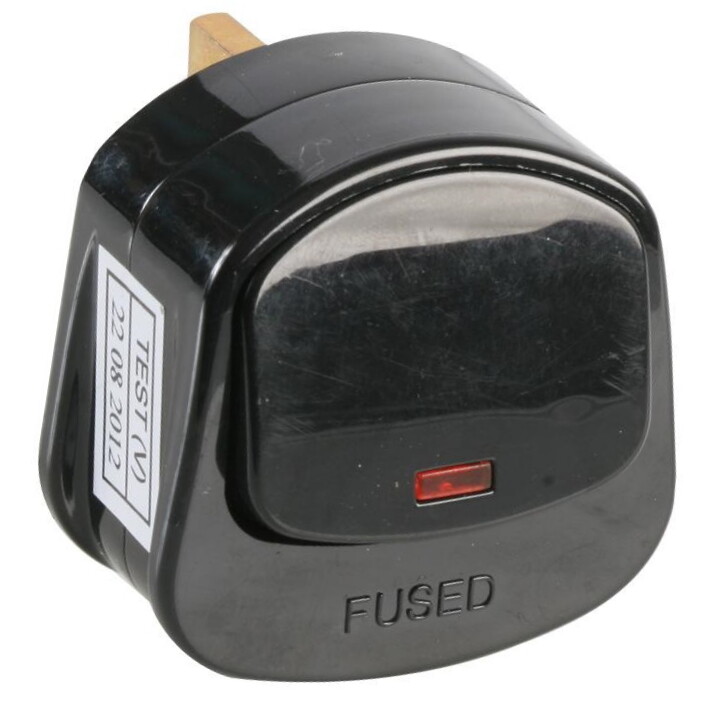 13A Switched Plug Top with Neon On/Off Light Switch 3 pin Mains Fused ...