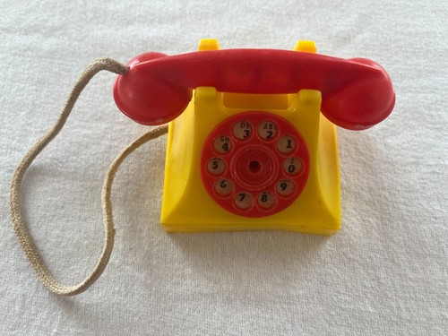 Mini Plastic Red Yellow Rotary Dial Vintage Toy Telephone Phone | eBay