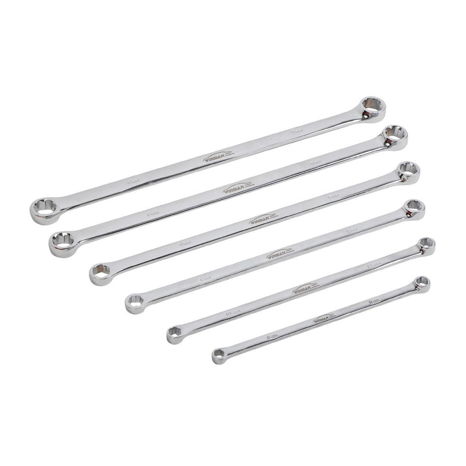 6PC Extra Long Box End Wrench Set Metric Durable Aviation Spanner CRV 8 ...