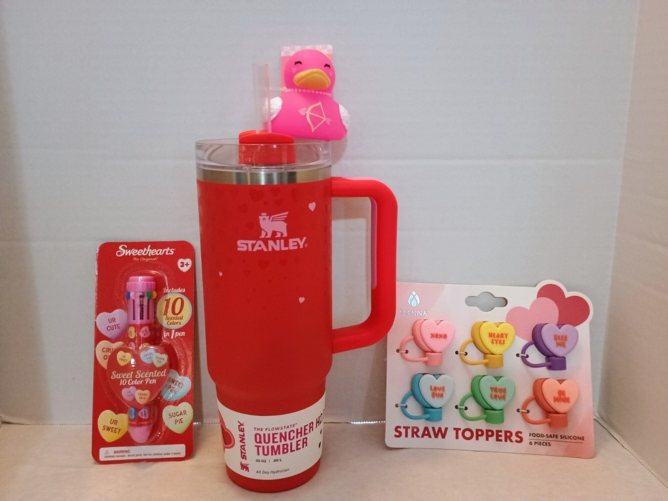 Stanley Cup Valentines Day 2025 Red w/ hearts 30oz Tumbler *Target ...