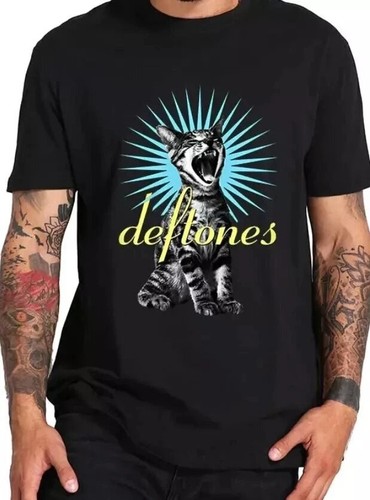 Deftones Adrenaline Screaming Cat Black Printed Graphic T shirt, Size S ...